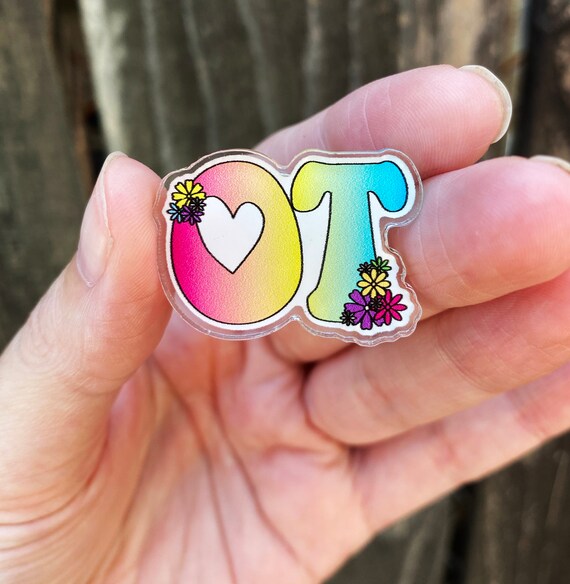Occupational Therapy Clear Acrylic Pin OT 70s Tie-dye | Etsy