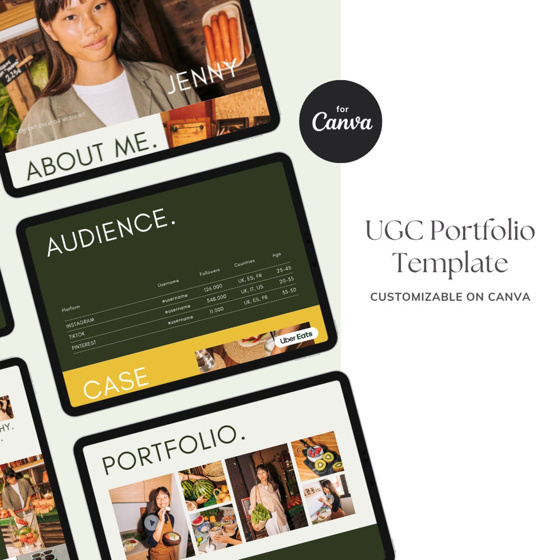 Colorful UGC Portfolio Website Editable in Canva, Content Creator Media ...