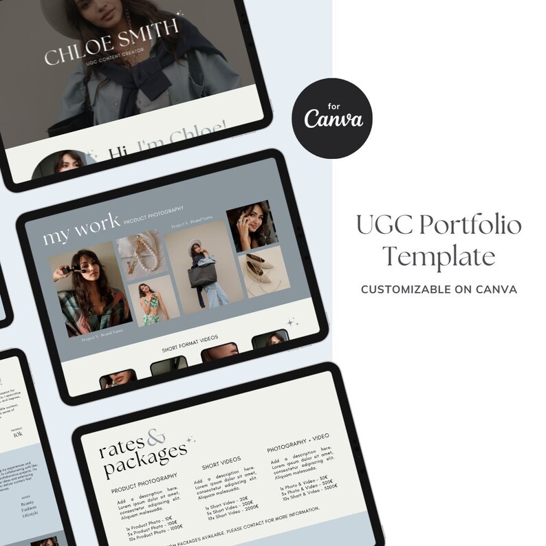 UGC Portfolio Website Template: Content Creator Media Kit (editable in ...