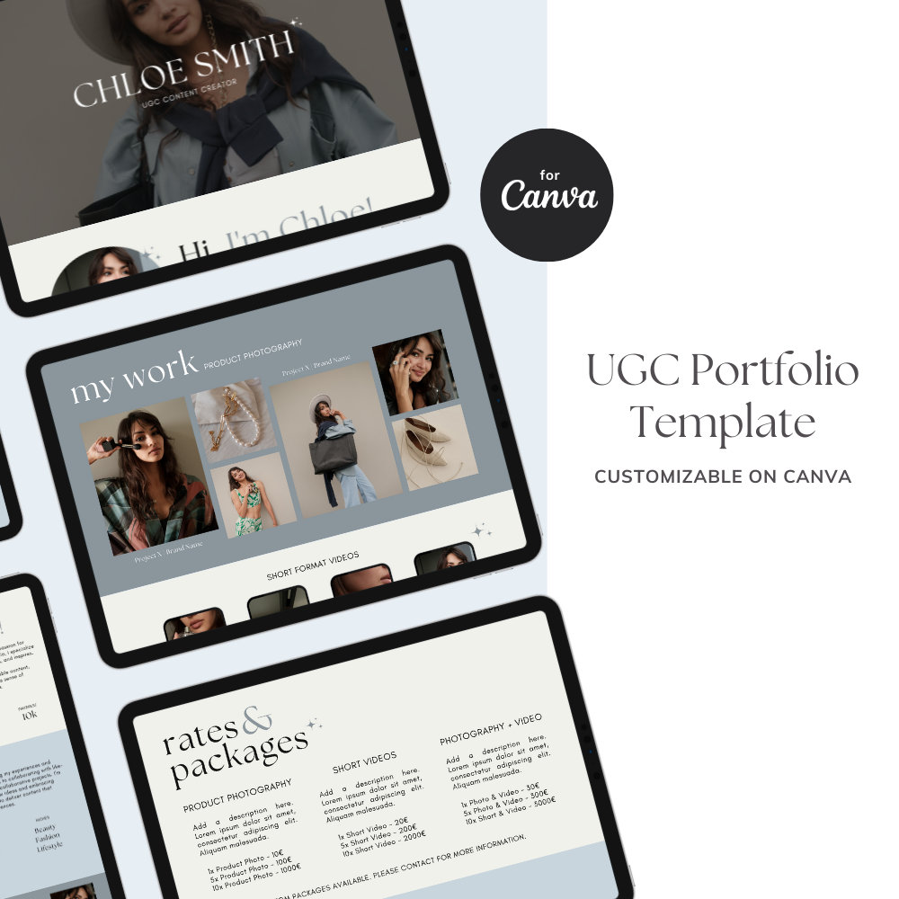 Aesthetic UGC Portfolio Website Editable in Canva Social - Etsy