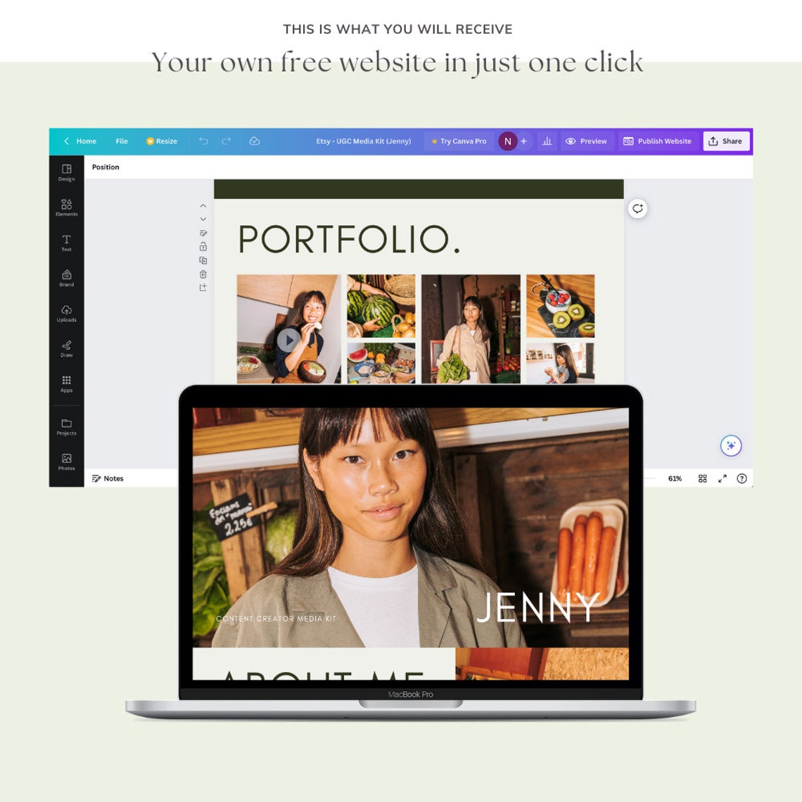 Colorful UGC Portfolio Website Editable in Canva, Content Creator Media Kit, UGC Website ...