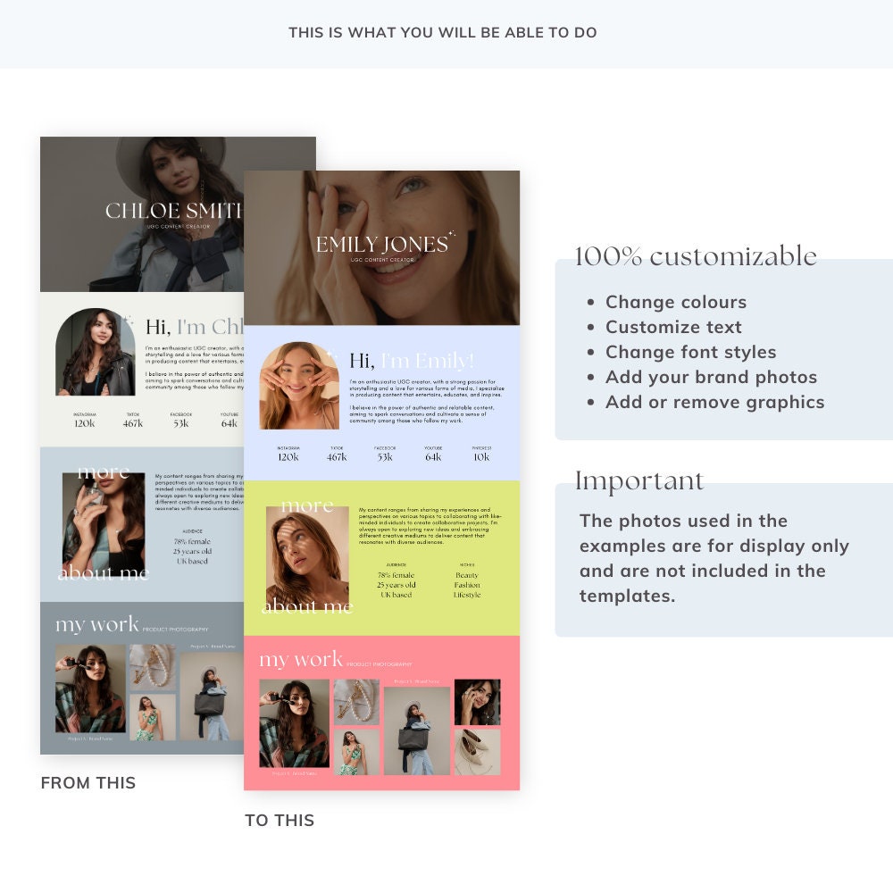 Aesthetic UGC Portfolio Website | Editable in Canva, Social Influencer Media Kit, Creator ...