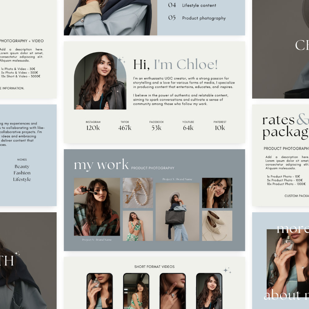 Aesthetic UGC Portfolio Website Editable in Canva Social - Etsy