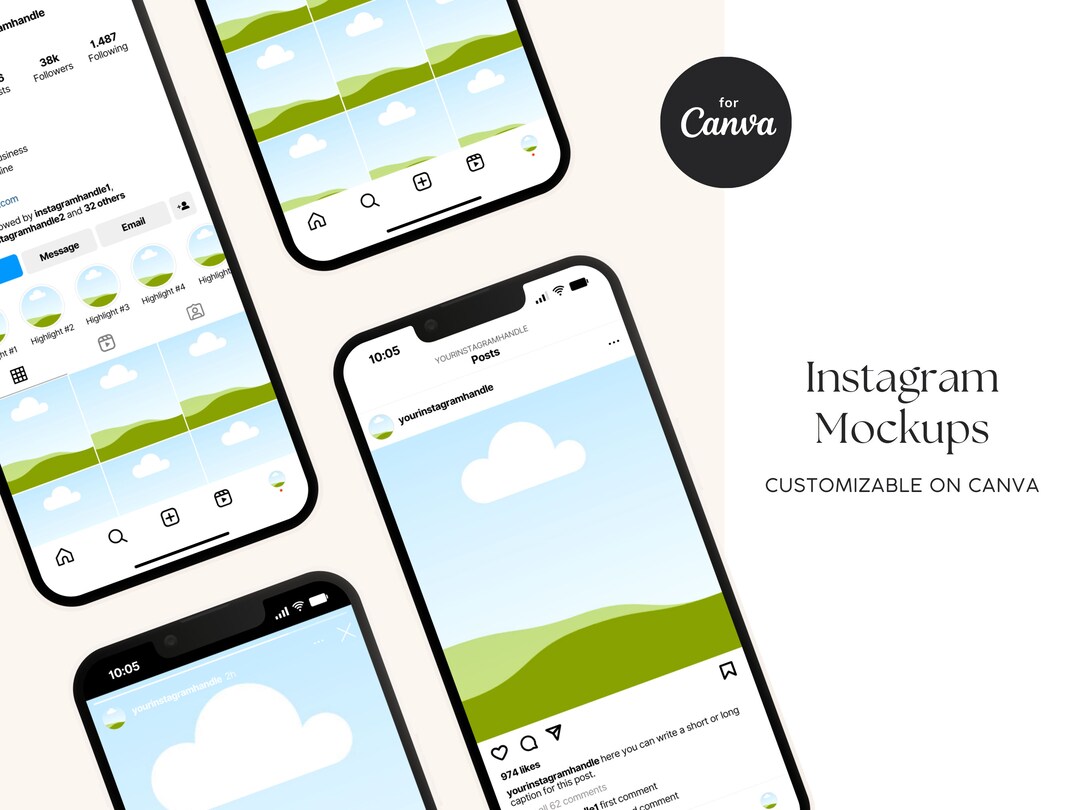Instagram Mockup Editable in Canva Instagram Profile - Etsy