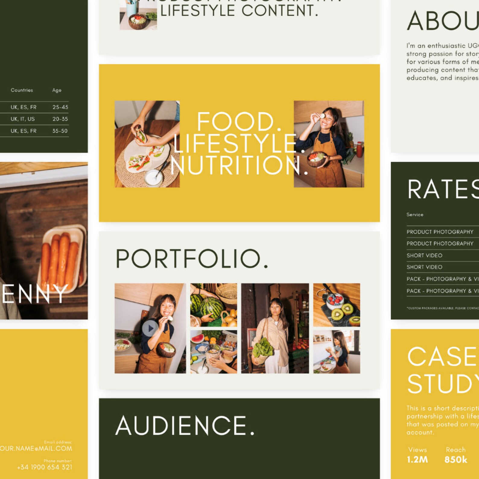 Colorful UGC Portfolio Website Editable in Canva, Content Creator Media ...