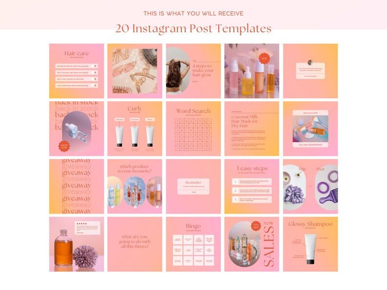 Gradient Instagram Post Templates | Editable in Canva, Pink Instagram ...
