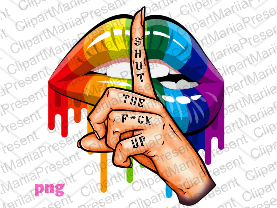 Shut Up Png Pride Lips Png Rainbow Lips Pride Png Dripping Lips