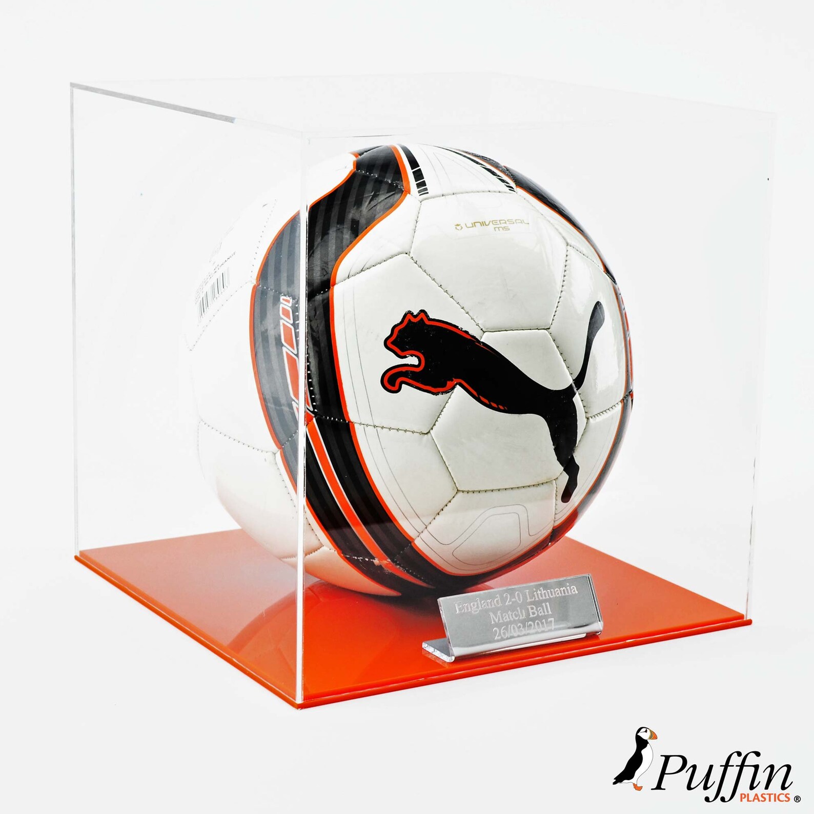 Football Display Case With Inscription Plaque | Etsy UK