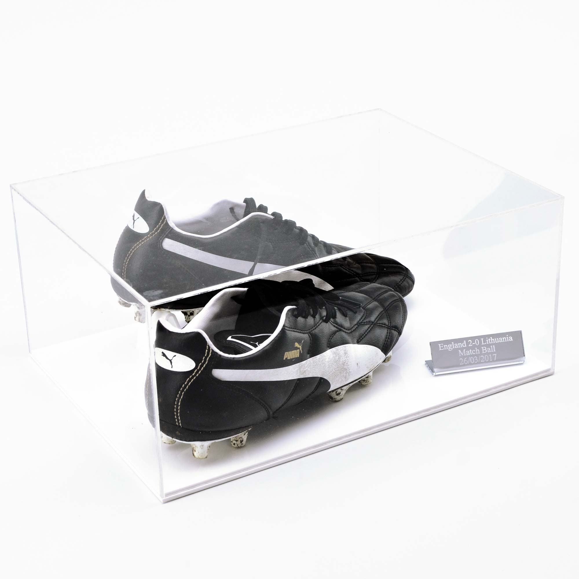 Football Boot Display Case Double With Inscription Plaque | Etsy