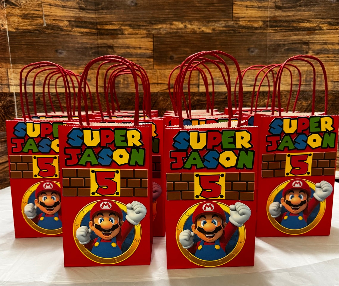 Come in Set of 12 Super Mario Goody Bags Customized - Etsy