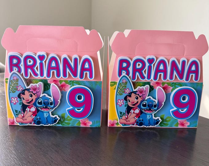 Lilo and Stitch Gable Boxes, Set of 12, Lilo and Stitch Party Favors ...