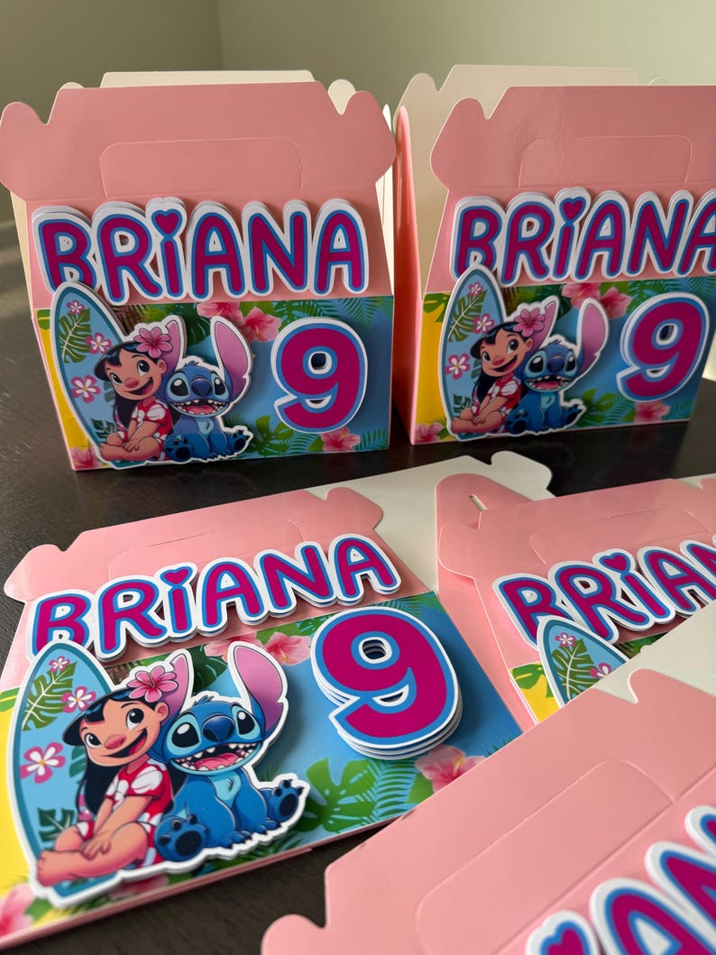 Lilo and Stitch Gable Boxes, Set of 12, Lilo and Stitch Party Favors ...