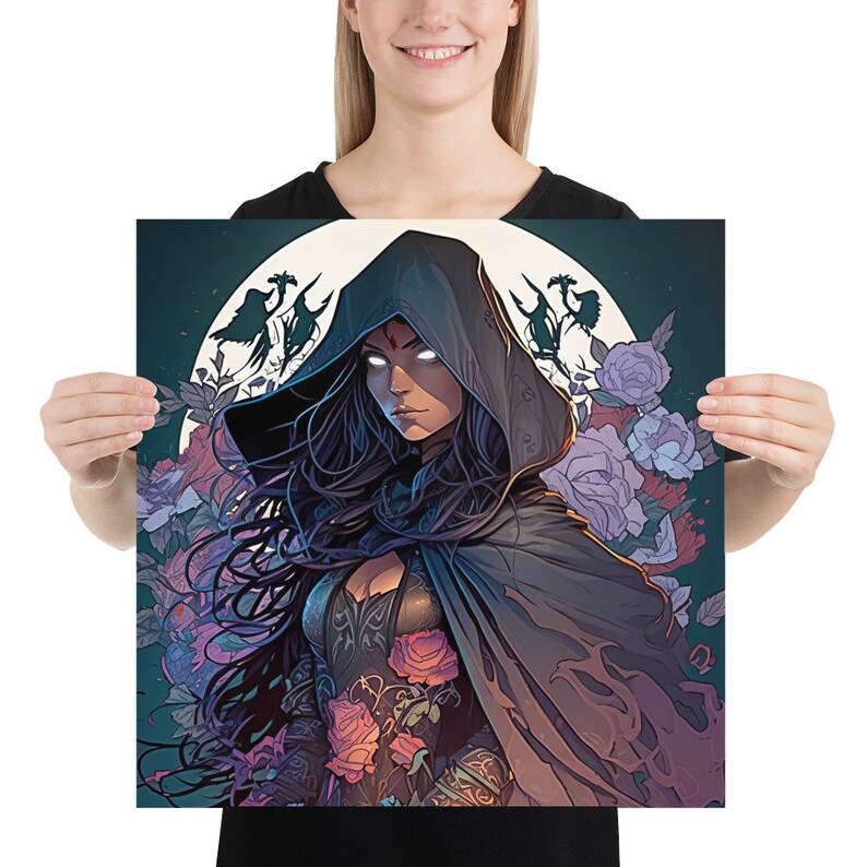 A Girl With Raven Hair Poster Art Print Comic Art - Etsy