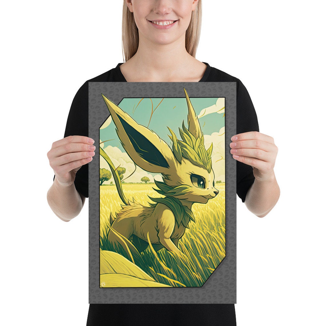 The Evolution of Grass, Leafeon Poster Art Print Anime Art Illustration ...
