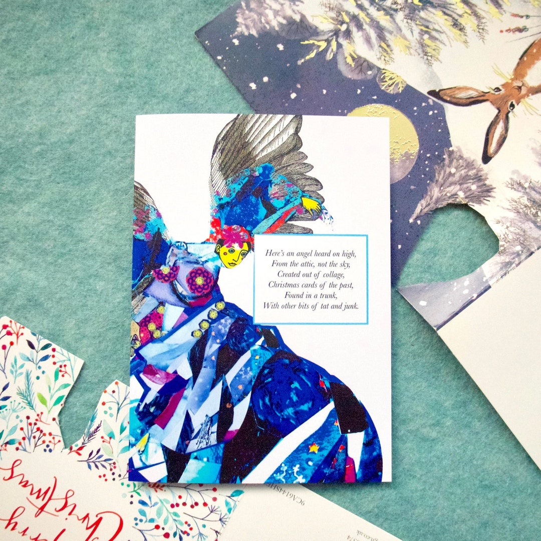 Angel Poem Small Christmas Card Collage Design - Etsy