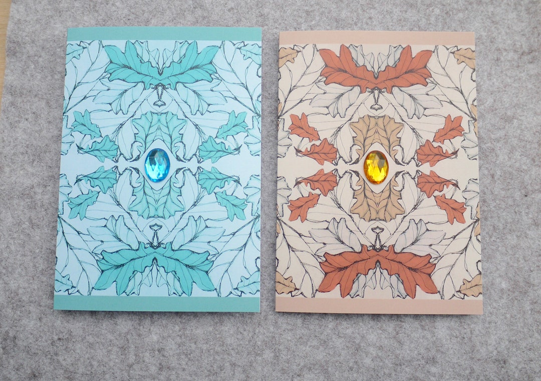 Oak Leaf 2 Small Greeting Cards Creative Designs - Etsy