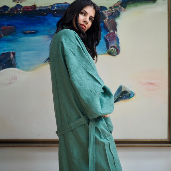 Linen Robe - Etsy