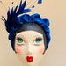 Royal Blue Feather Headband Fascinator, Silk Cobalt Blue Unique ...