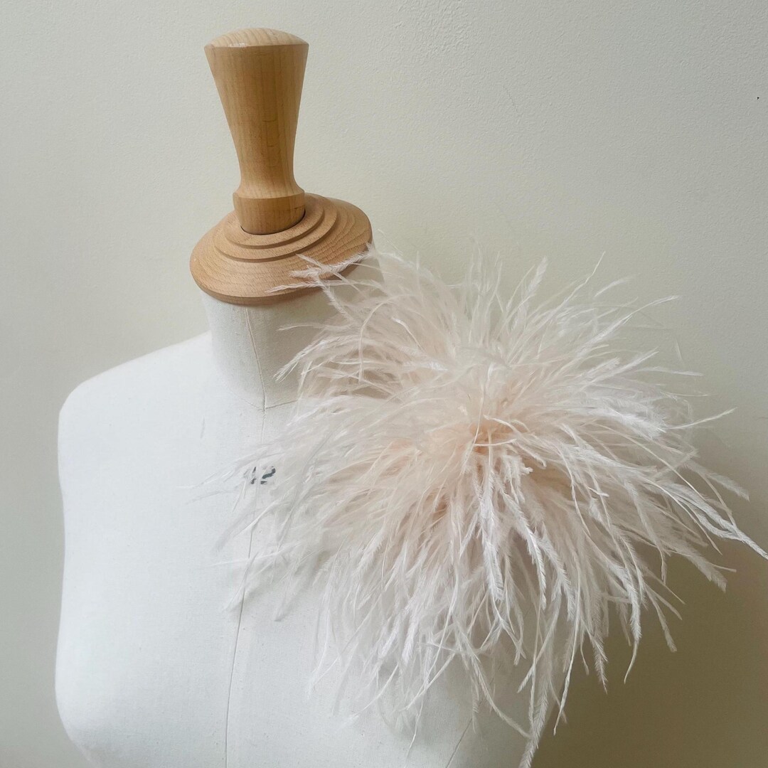 Pink Ostrich Feather Brooch or Fascinator.large Flower Pin Brooch,pale ...