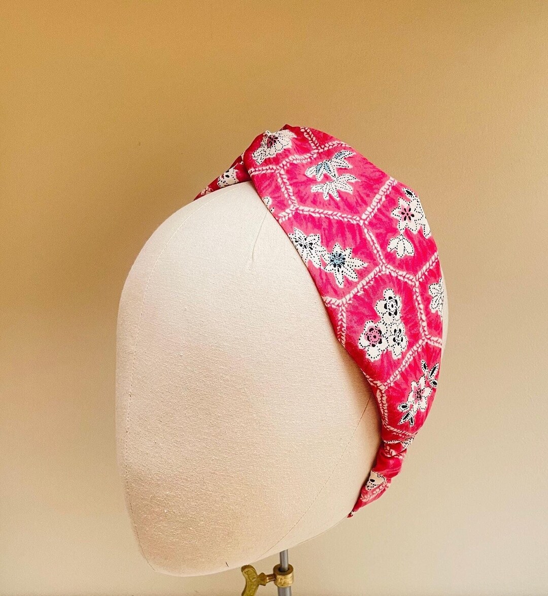 Silk Hair Turban Headband, Japanese Maple Red/pink Vintage Kimono ...