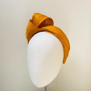 Gold Headband Fascinator, Turban Knot Rust Bronze Caramel Mustard ...