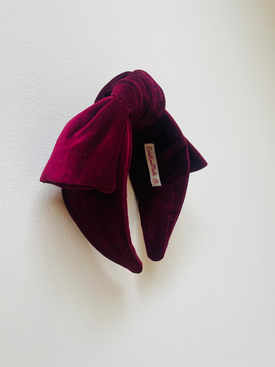 Burgundy Velvet Headband, Side Bow Luxury Velvet Headband ,vintage ...