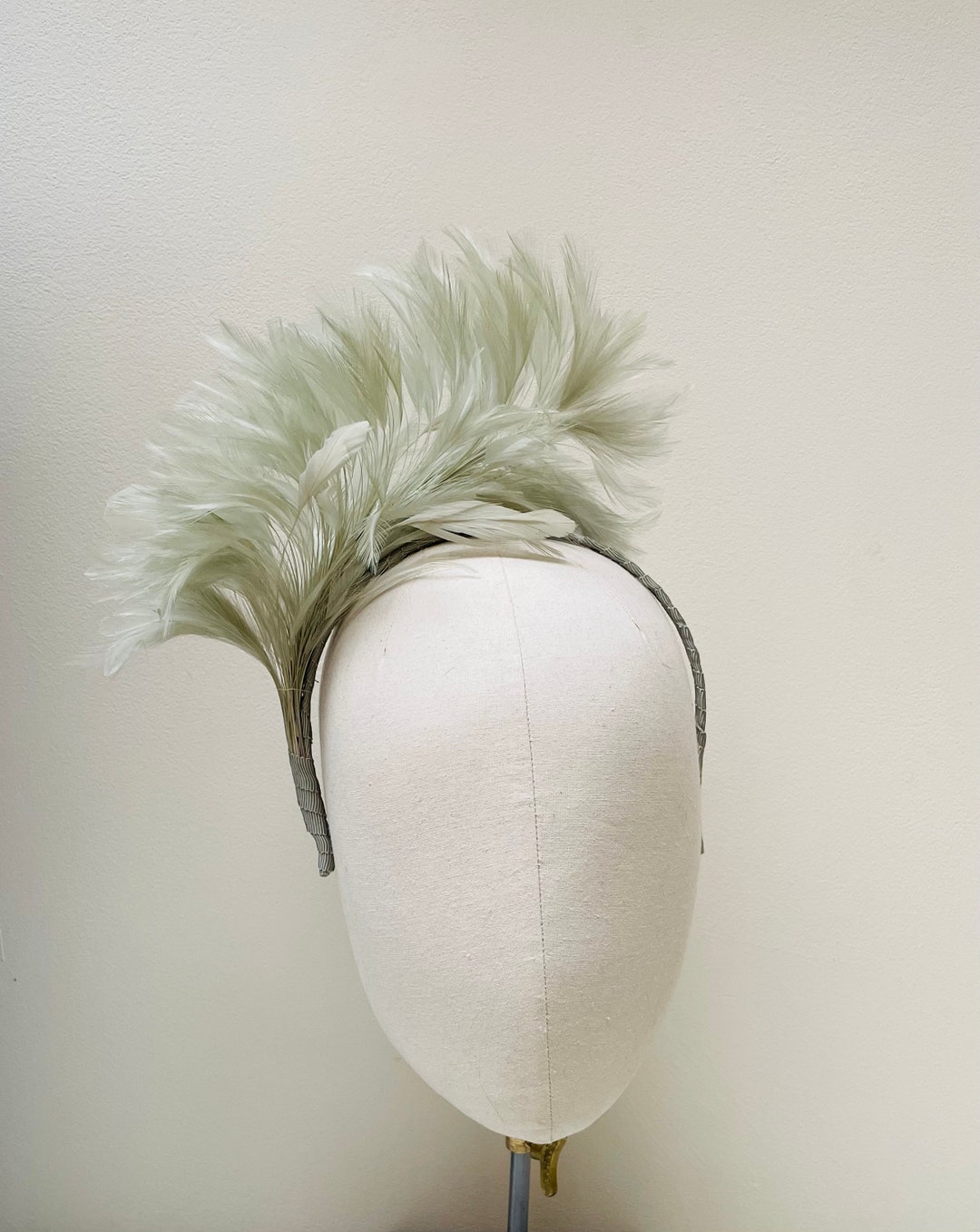 Sage Feather Tiara Headbands Fascinators, Green, Coral Feathers, Unique ...