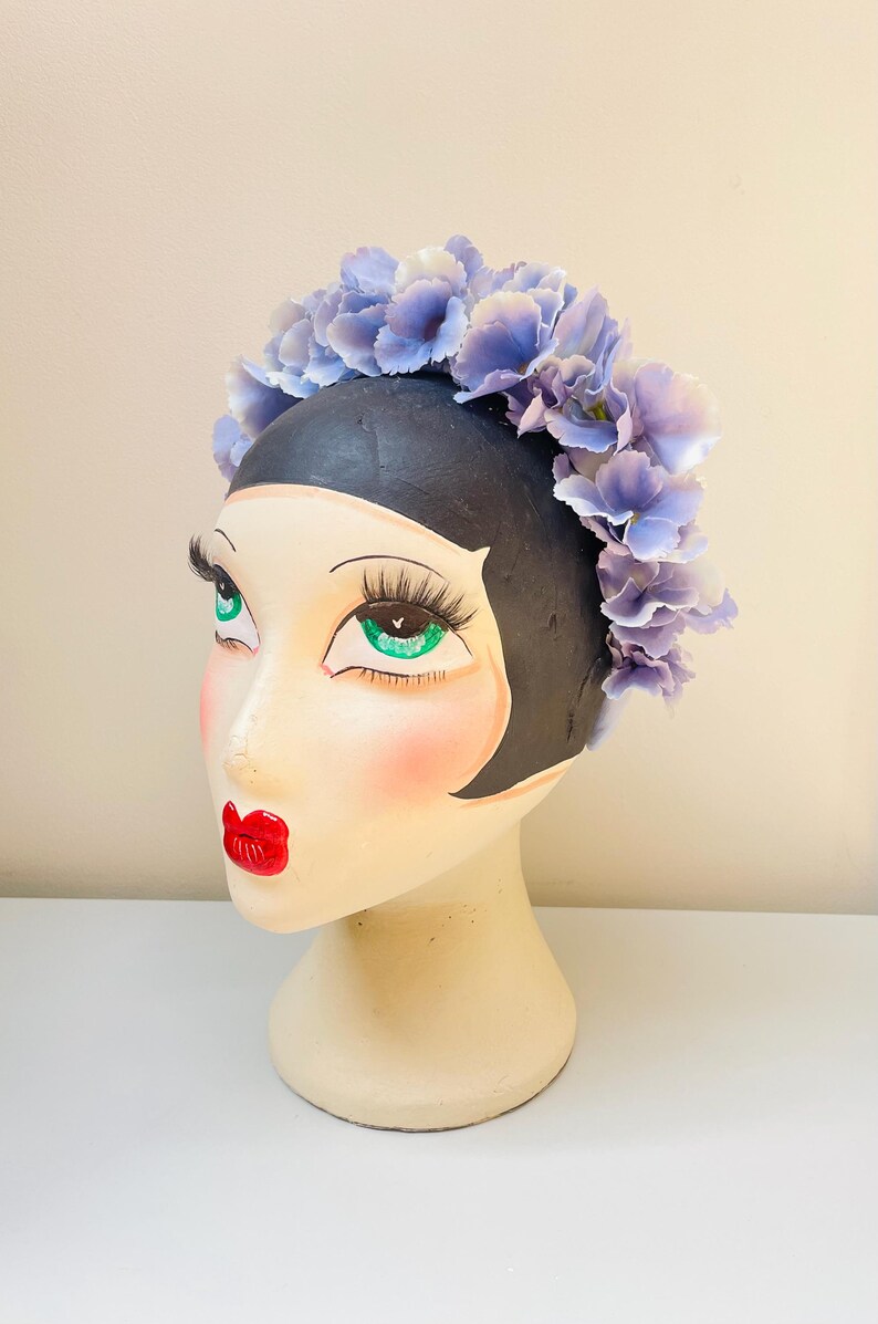 Blue Hydrangea Flower Crown Headband, Dusky Blue Wedding Fascinator, UK ...