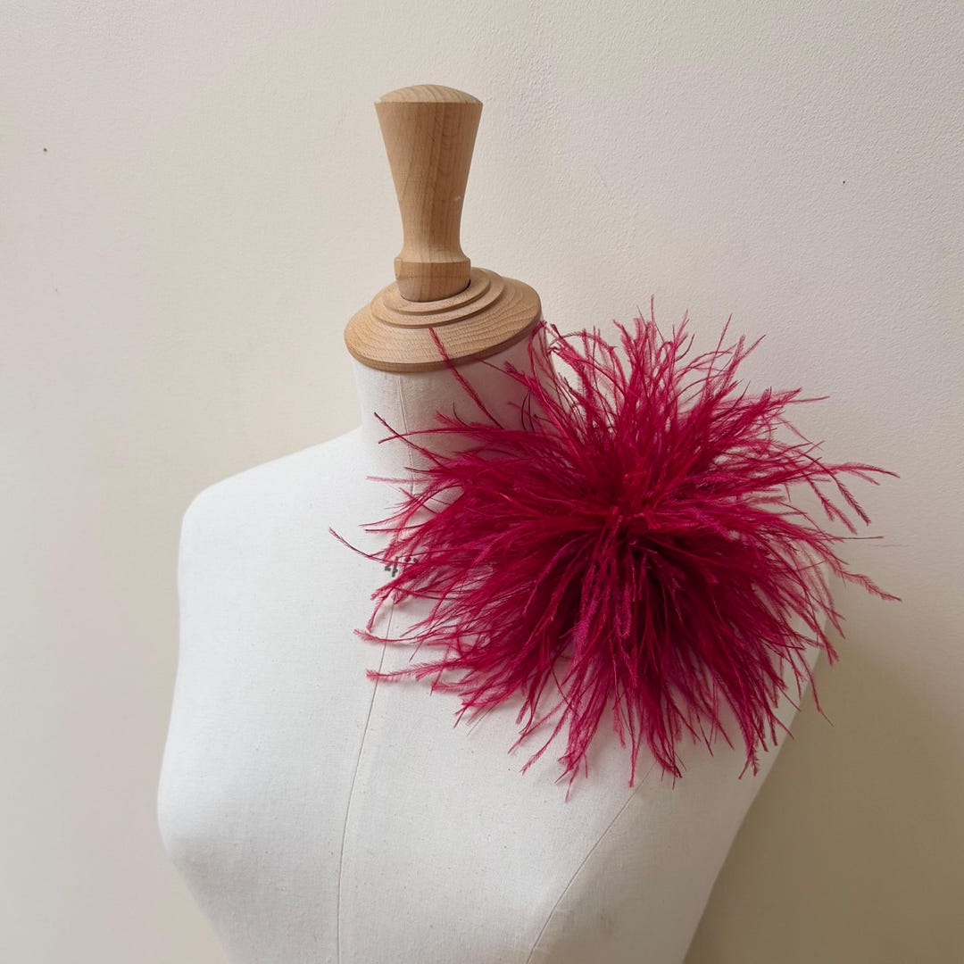 Red Ostrich Feather Brooch, Winterberry Corsage, Wedding Pin - Etsy