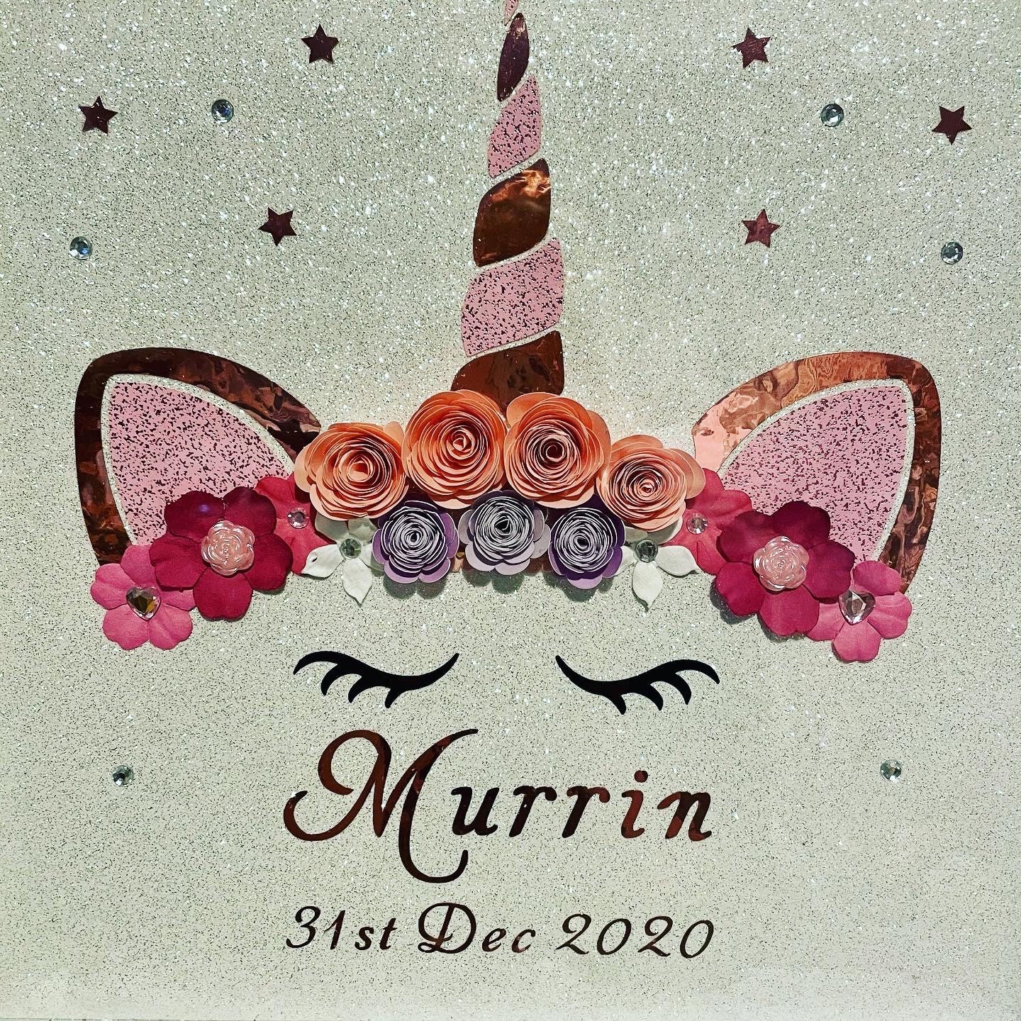 Unicorn Picture Frame, Personalised Gift, Girls Bedroom Decor, New Baby ...