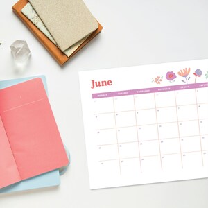 A4 Calendar PDF Printable File - Bright, Fun and Colourful - Etsy