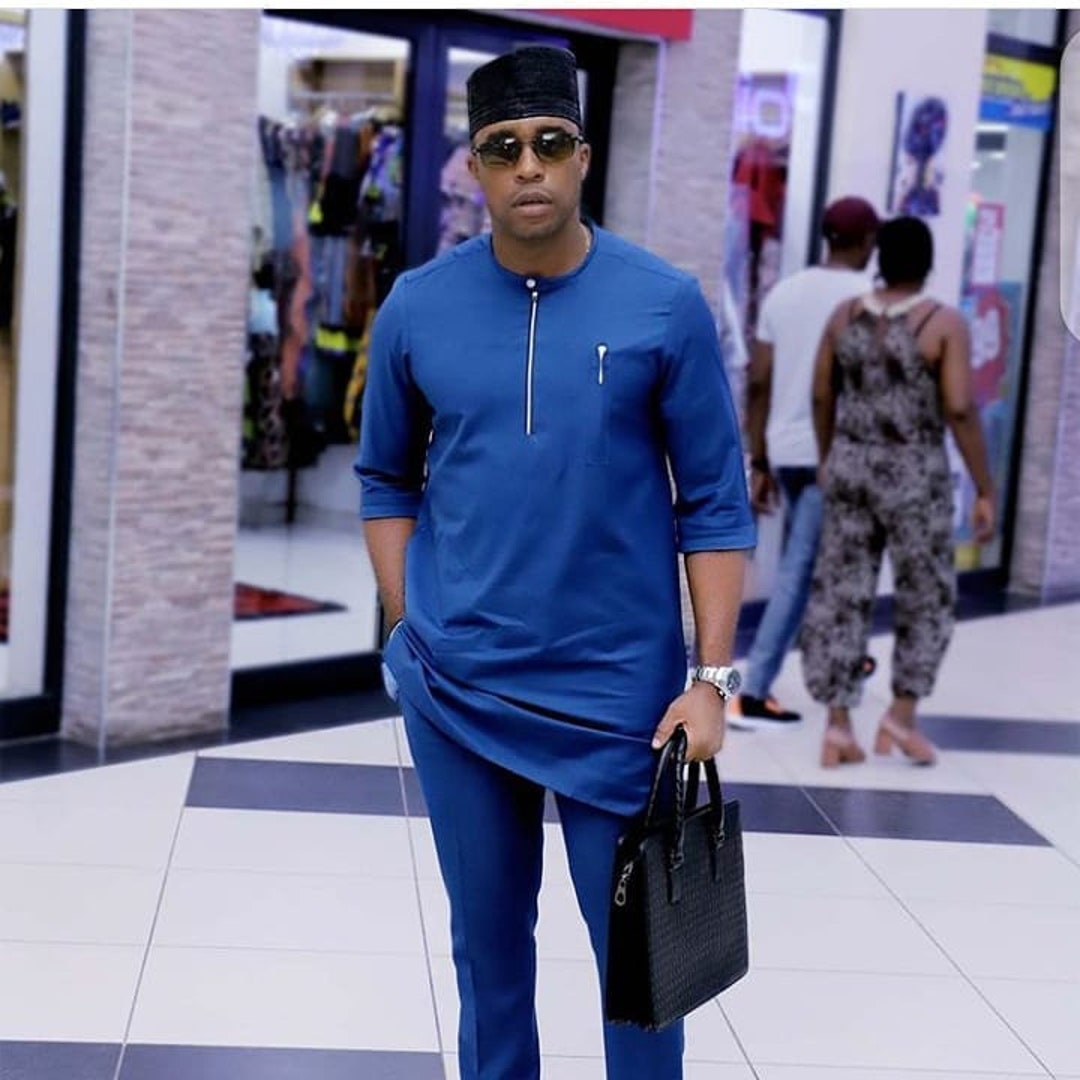 African Men's Clothing, Royal Blue Tailored Suit, African Wear, African ...