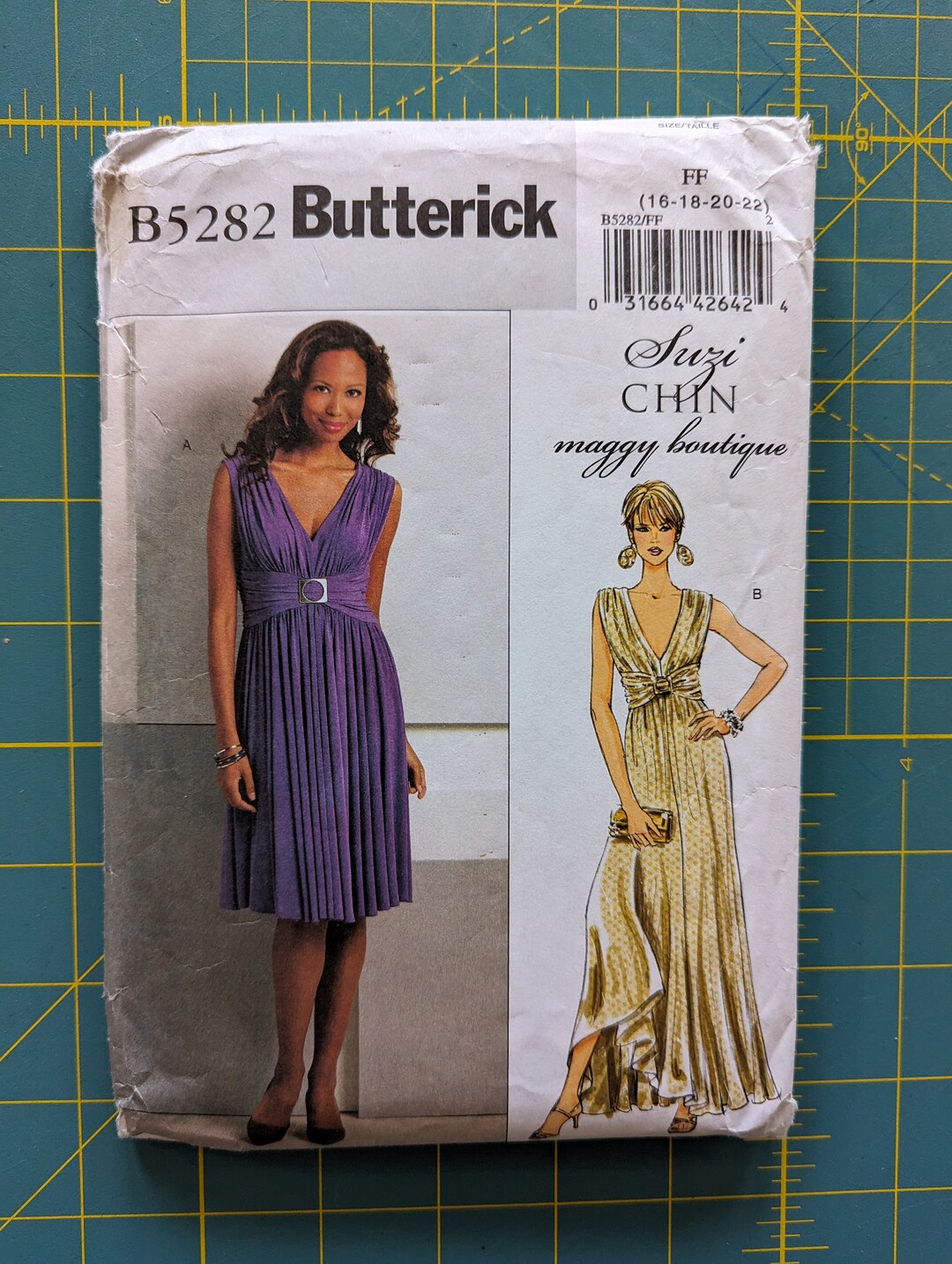 Sz 16-22/1X 2X Butterick Plus Size Stretch Knit Empire Waist Grecian ...