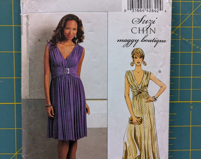 Sz 16-22/1X 2X Butterick Plus Size Stretch Knit Empire Waist Grecian ...