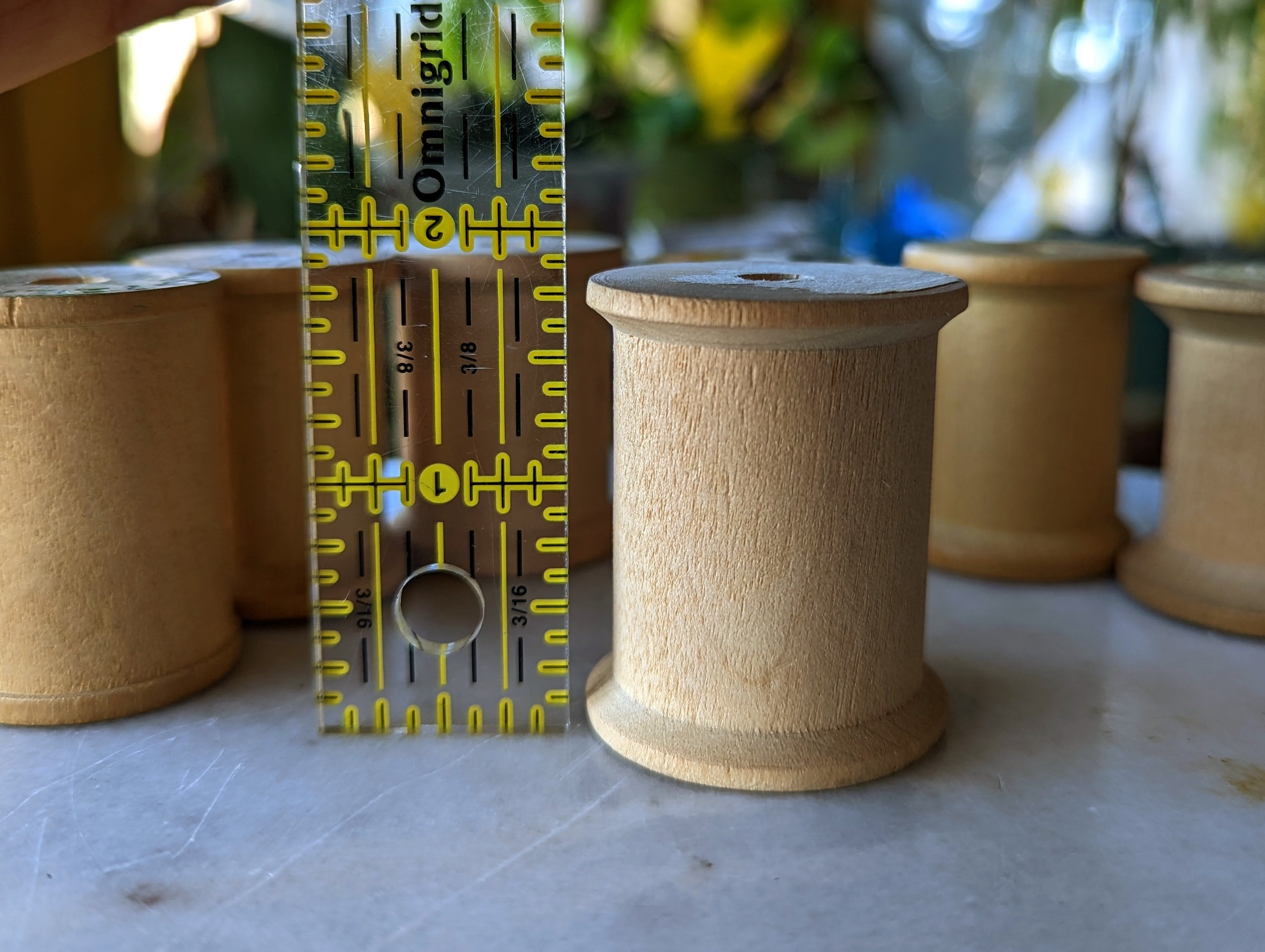 Lot of 6 Vintage Empty Wood Wooden Thread Sewing Spools, Large 1 3/4h ...