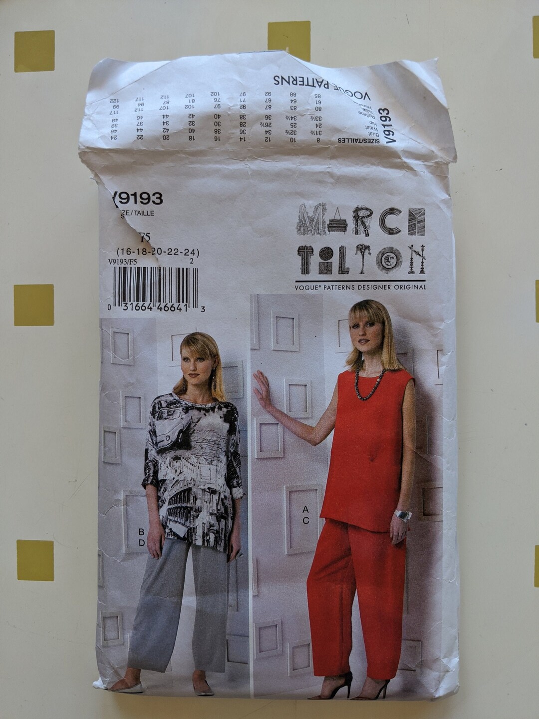 Sz 8-16 UNCUT Vogue Marci Tilton Tunic an Pants Pattern, #9193 - Etsy