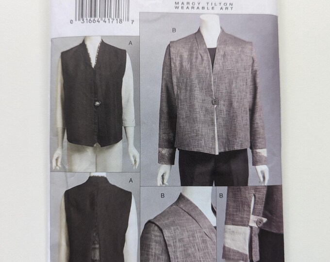 Sz 6 8 10 12 Vogue Marci Tilton Misses Womens Vest and Jacket With ...