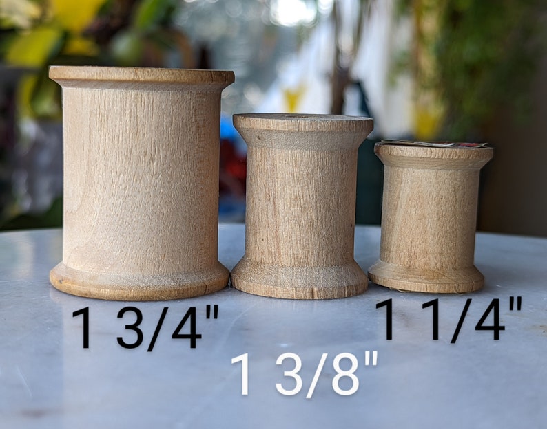 Lot of 12 Vintage Empty Wood Wooden Thread Spools Small 1 1/4"h, With ...