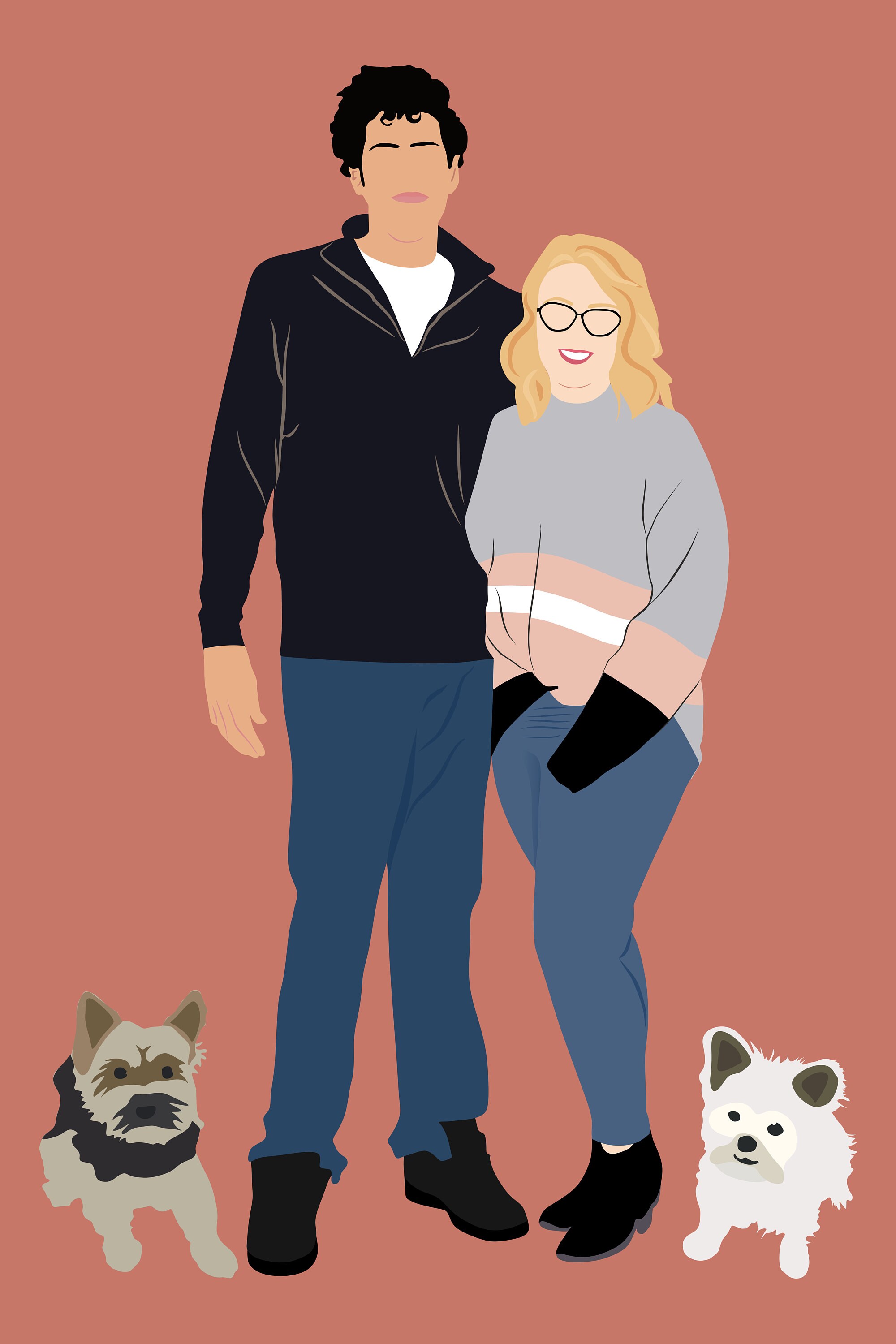 Custom Portrait. Cartoon Portrait From Photo. Custom Faceless | Etsy