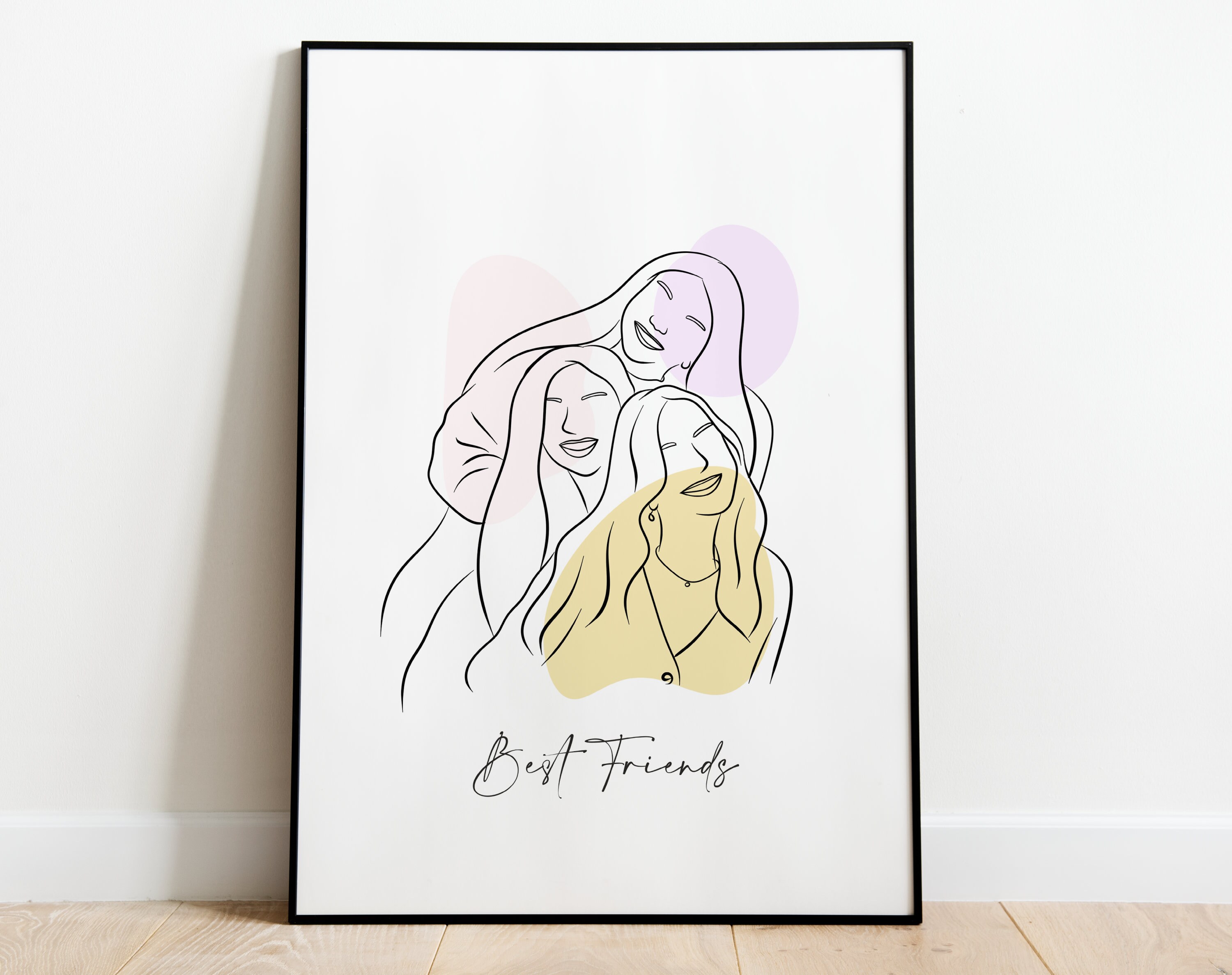 Custom Single Line Family Portrait Drawing Minimalist Portrait Abstract ...