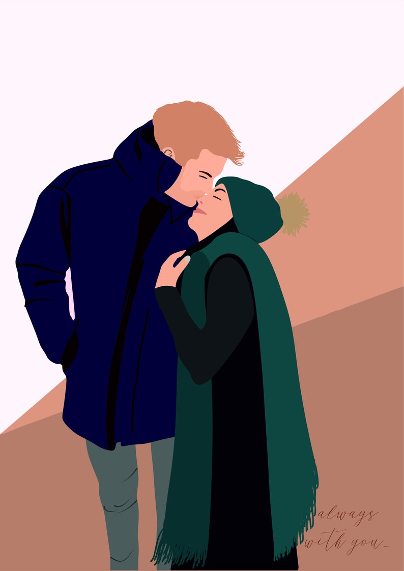 Custom Minimalist Digital Portrait Faceless Illustration Art - Etsy