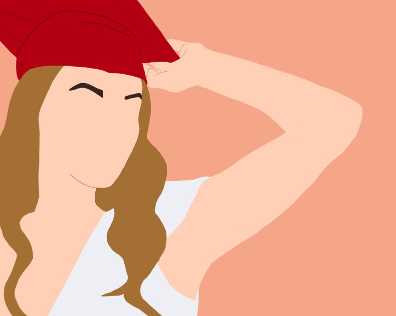 Senior. Graduation Gift. Custom Minimalist Portrait. Faceless - Etsy