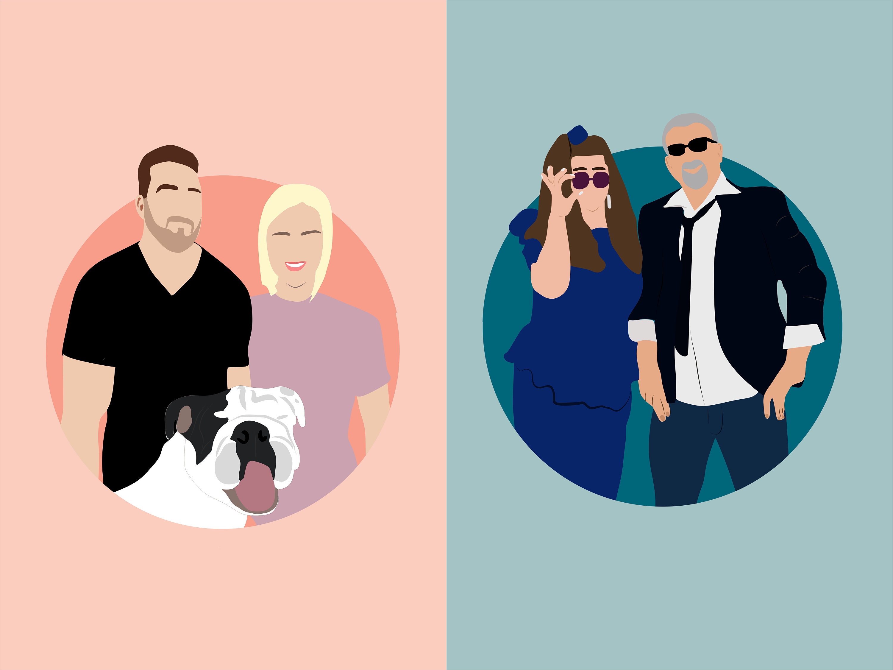 Custom Minimalist Digital Portrait Faceless Illustration ASAP - Etsy