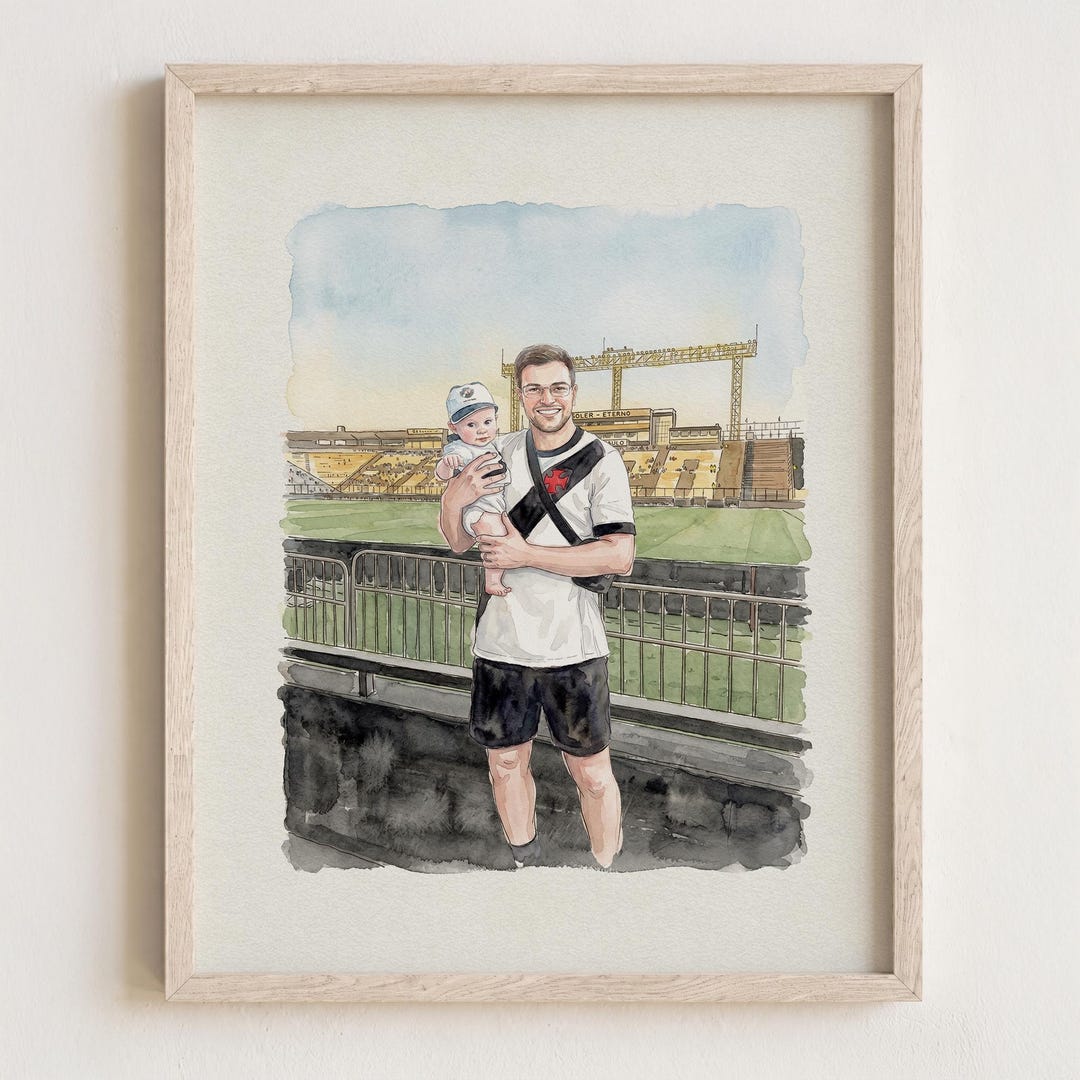 Custom Family Portrait: Hand Drawing Watercolor, Personalized Gift for ...