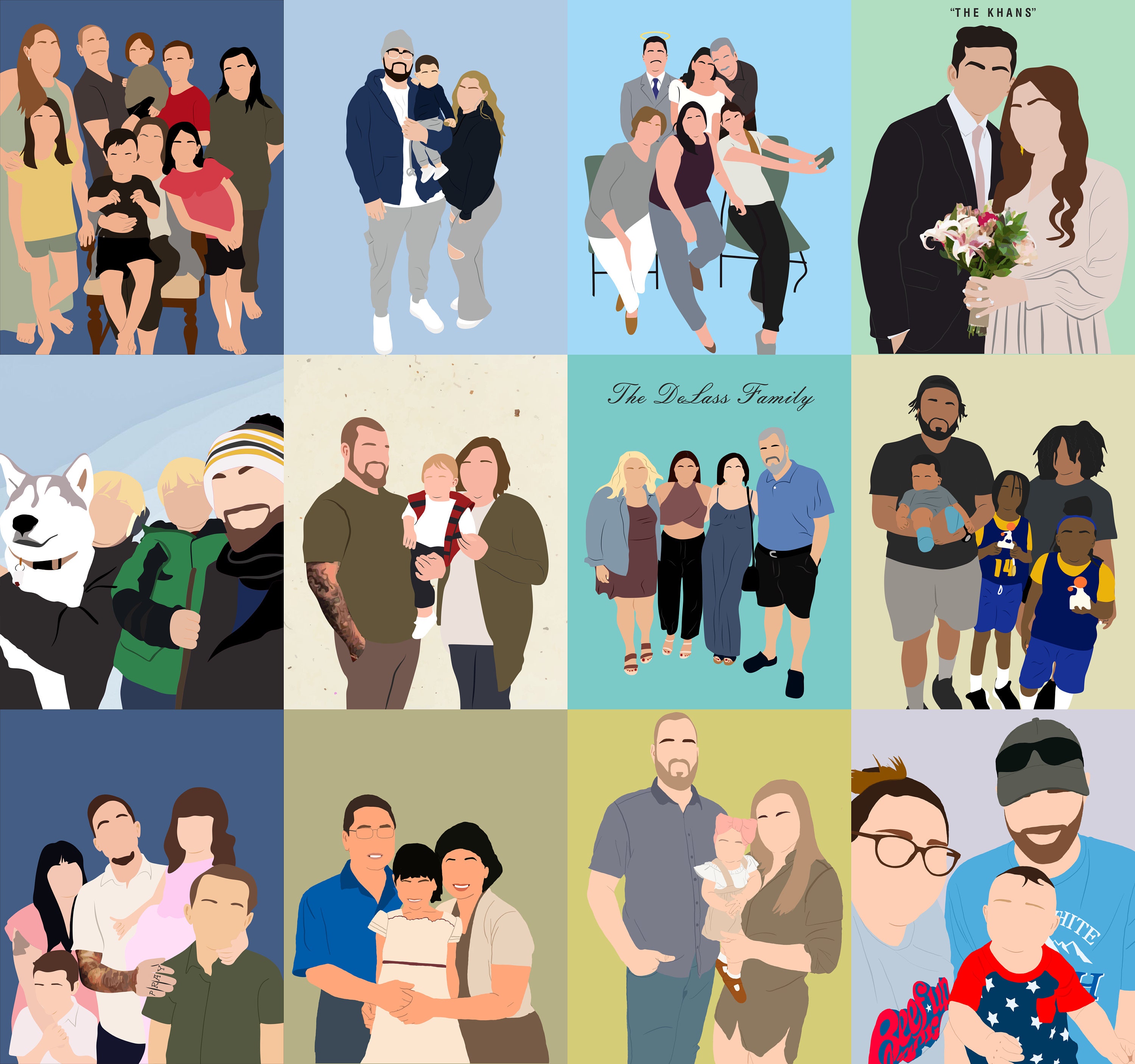 Custom Minimalist Digital Portrait Faceless Illustration ASAP | Etsy UK