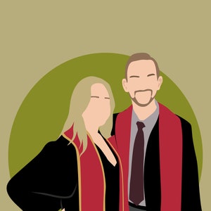 Senior. Graduation Gift. Custom Minimalist Portrait. Faceless Digital ...