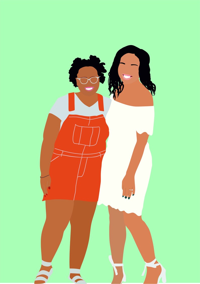 Custom Minimalist Digital Portrait Faceless Illustration Art - Etsy