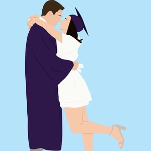 Senior. Graduation Gift. Custom Minimalist Portrait. Faceless Digital ...