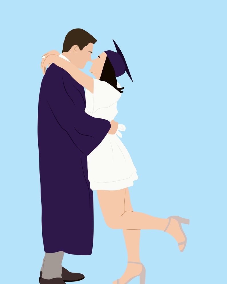 Senior. Graduation Gift. Custom Minimalist Portrait. Faceless - Etsy