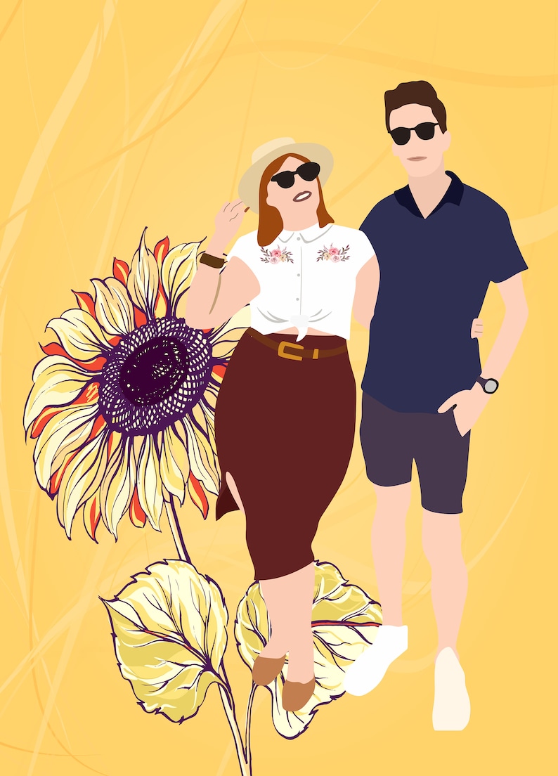 Custom Minimalist Digital Portrait Faceless Illustration Art - Etsy